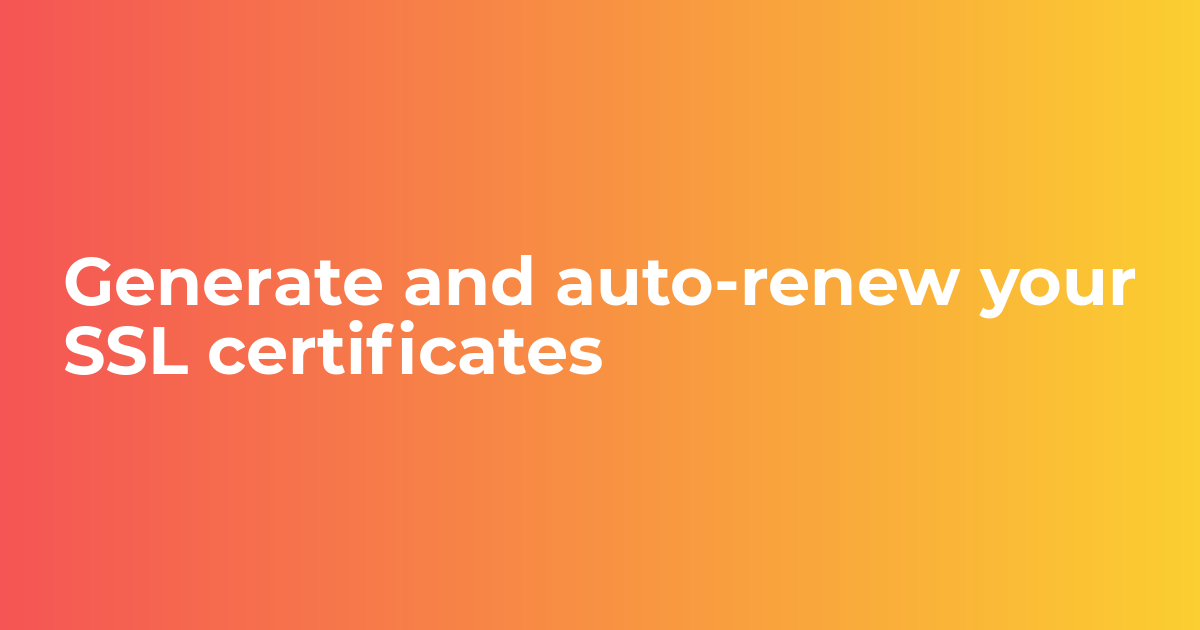 Generate and auto-renew your SSL certificates - Cloudkul